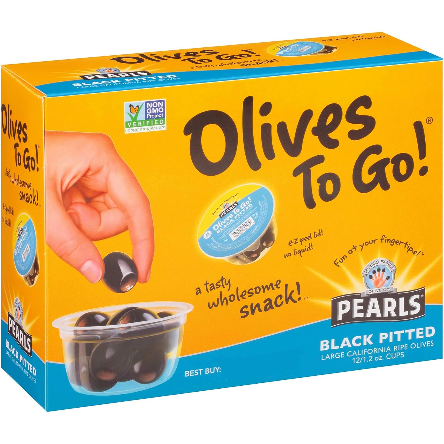 Amazon.com : Pearls Olives Black Ripe Cups 1.2 oz. Pack of 12 (8 count ...