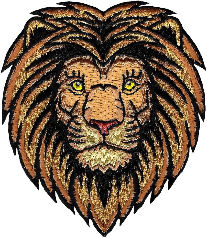 Amazon.com: Lion Patch Embroidered Iron-On Applique Roaring African ...