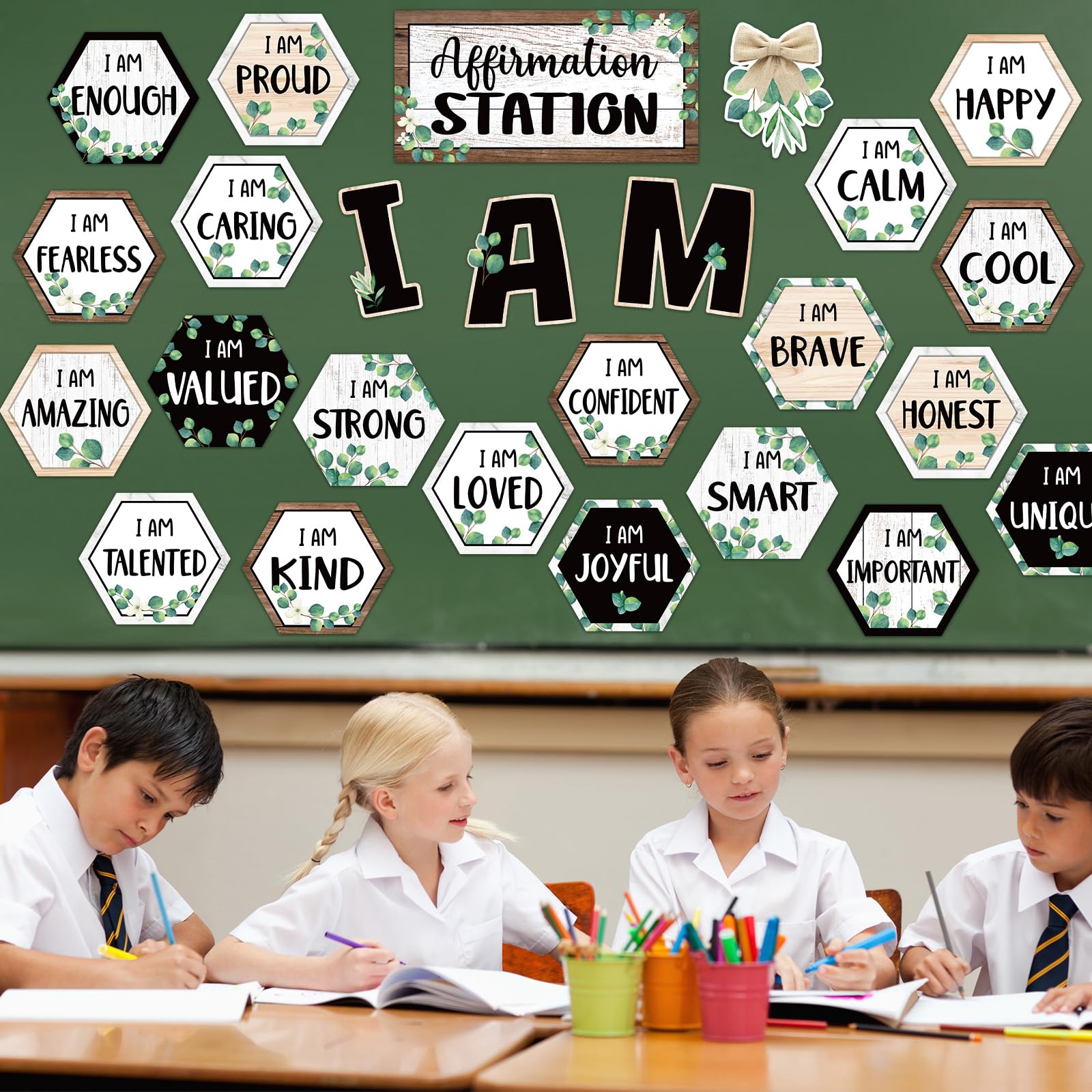 Snapklik.com : Eucalyptus Affirmation Station Bulletin Board Set ...