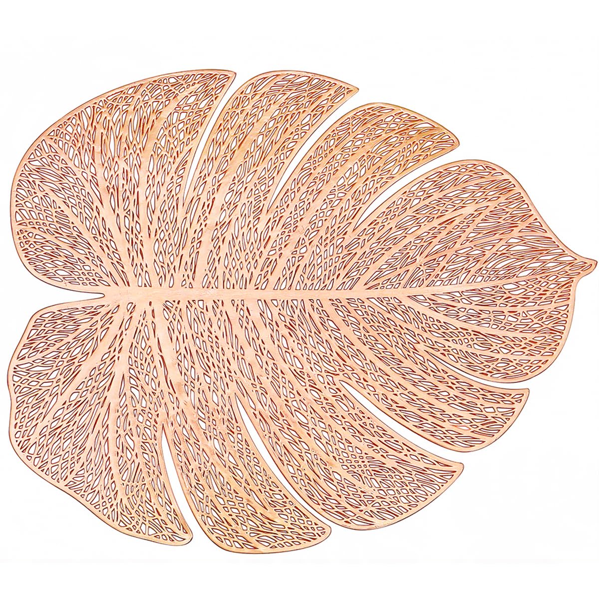 Snapklik.com : Rose Gold Leaf Shaped Placemats Set Of 4 Tropical Leaves ...