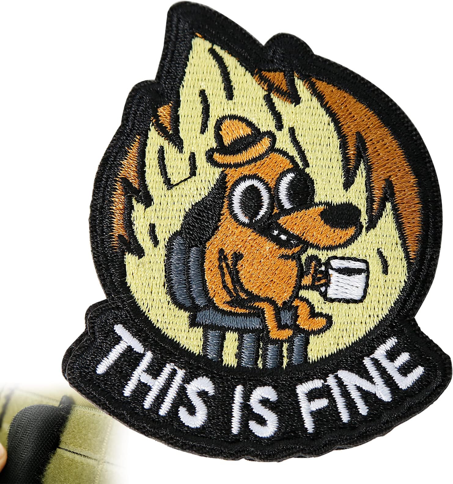 Amazon.com: Funny Dumpster Fire Military Patches: Cute Meme Patch Mello ...