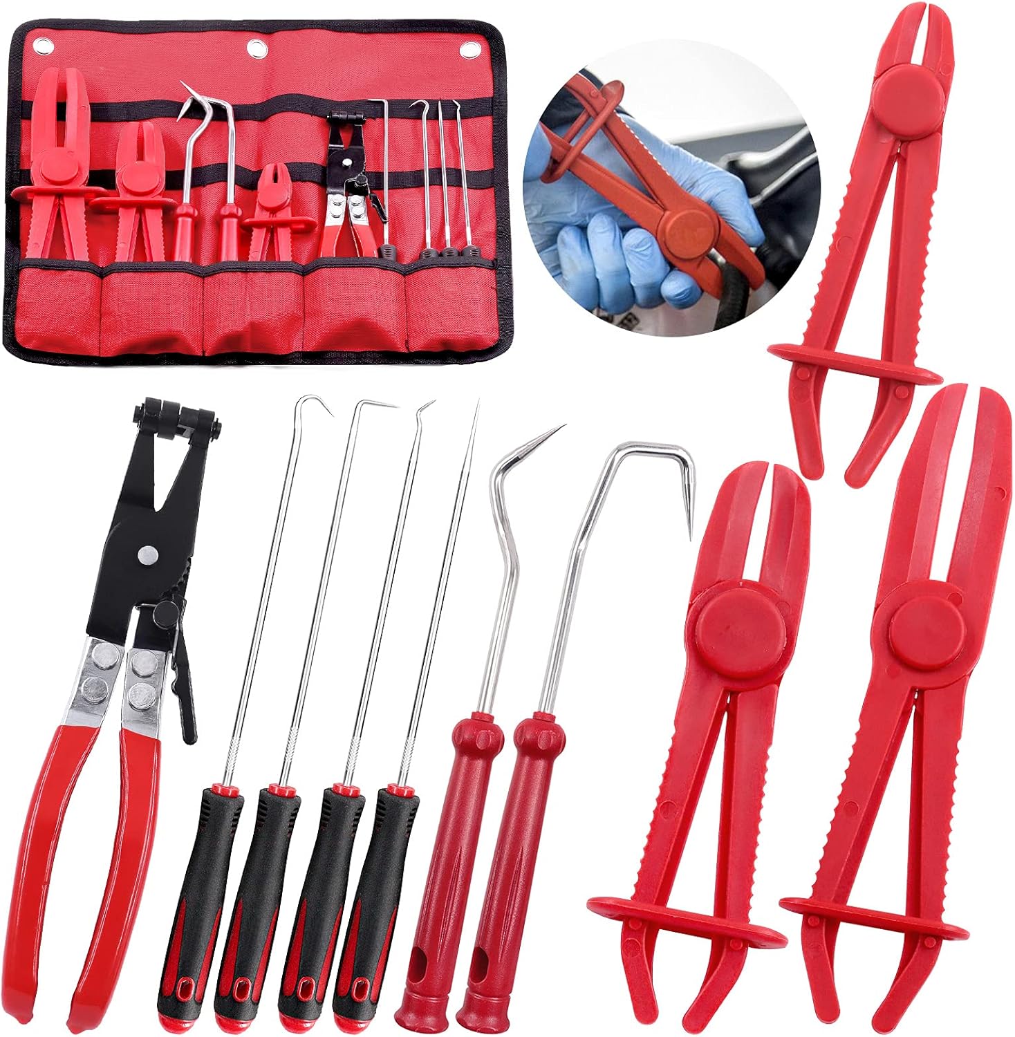 Mardatt 10Pcs Hose Clamp Pliers Kit Include O Hose Clamp Pliers with ...