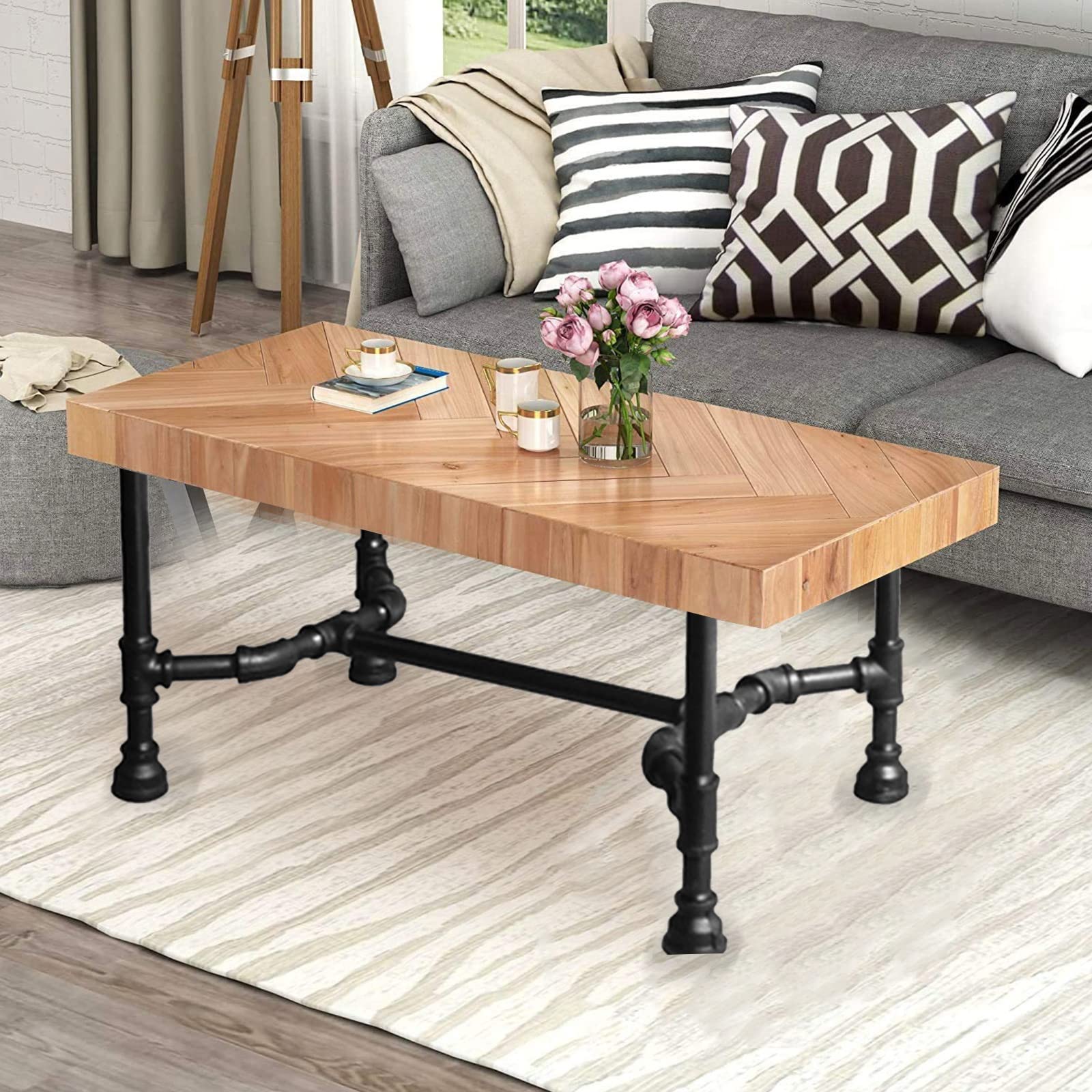 Industrial Pipe Coffee Table Authentic Vintage Industrial Cast Iron