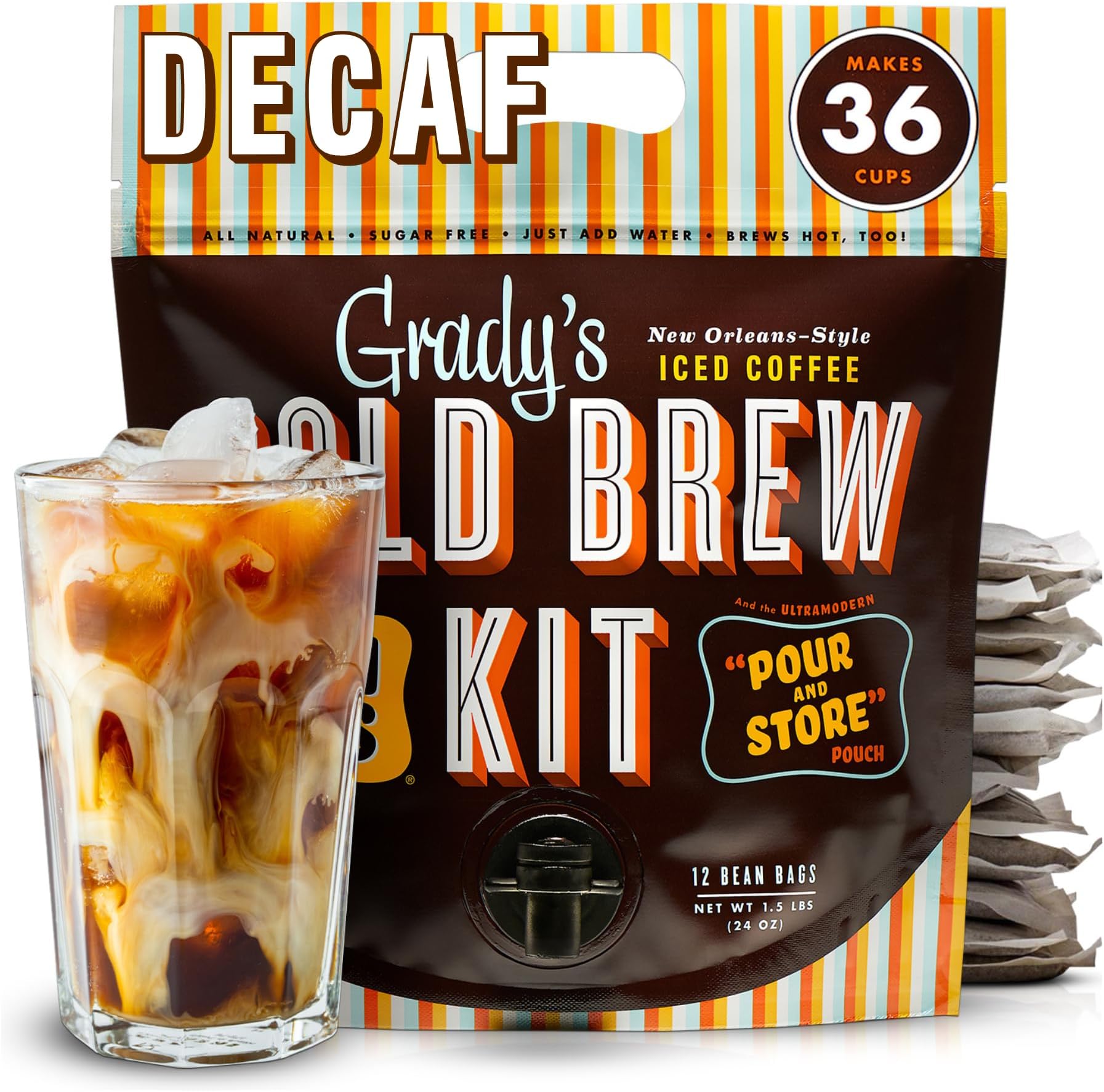 Amazon.com: CoolBrew Decaf 6 Pack - 16 DRINKS PER BOTTLE - Fresh Cold ...