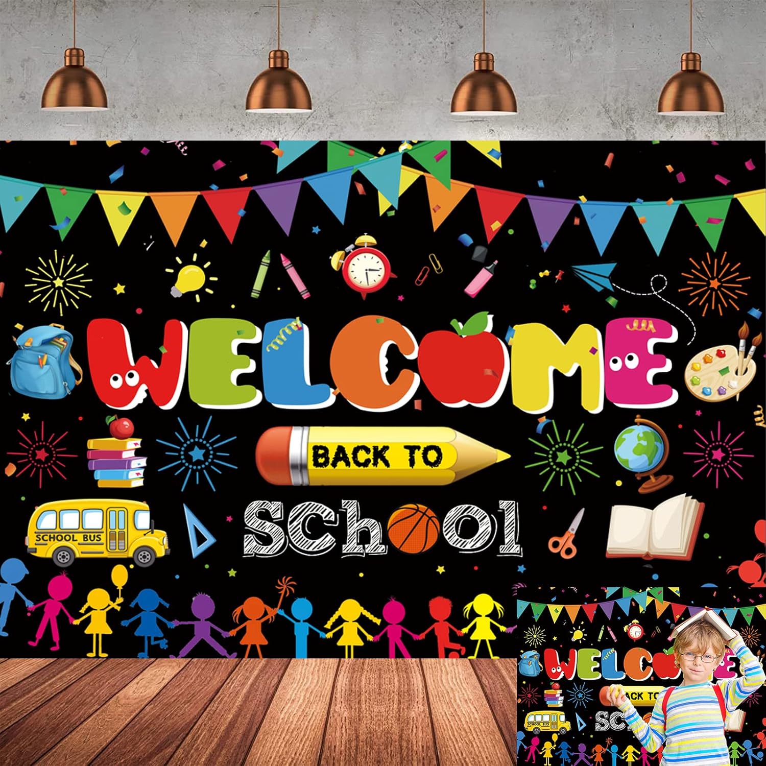 Welcome Back to School Backdrop First Day of School Preschool ...