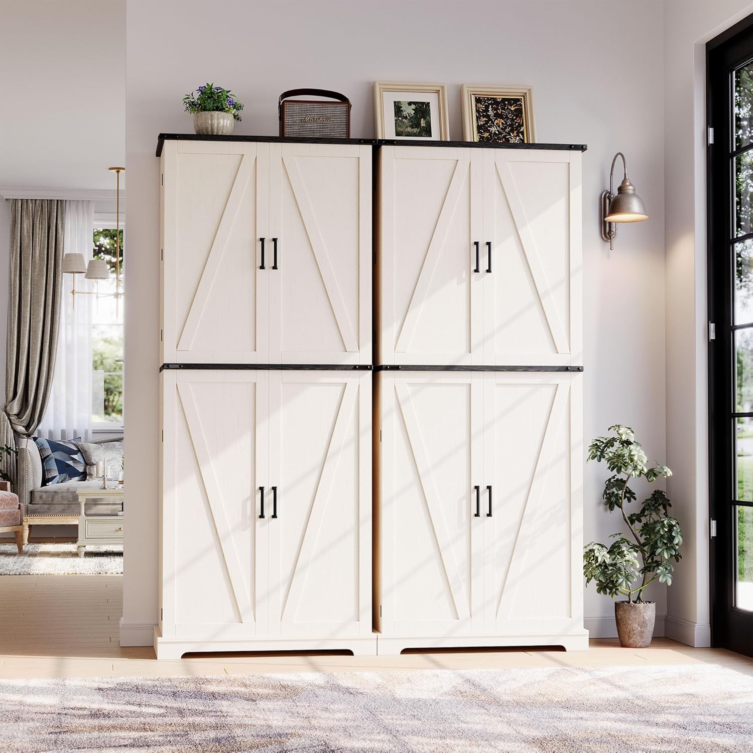 Amazon.com: HOMPUS 71" Tall Kitchen Pantry Cabinet with Doors and ...