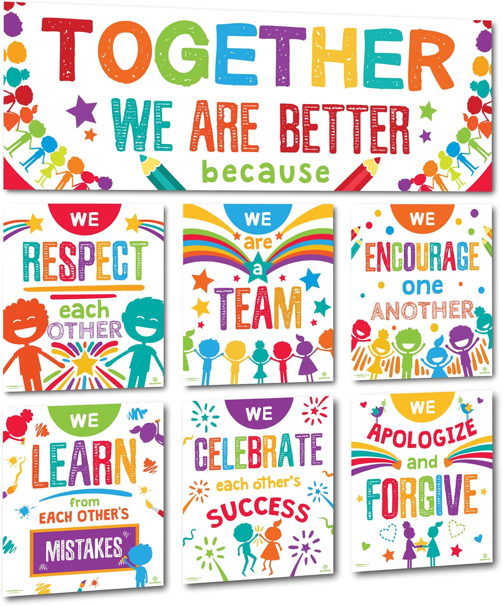 Amazon.com: Sproutbrite Classroom Banner Decorations and Poster ...
