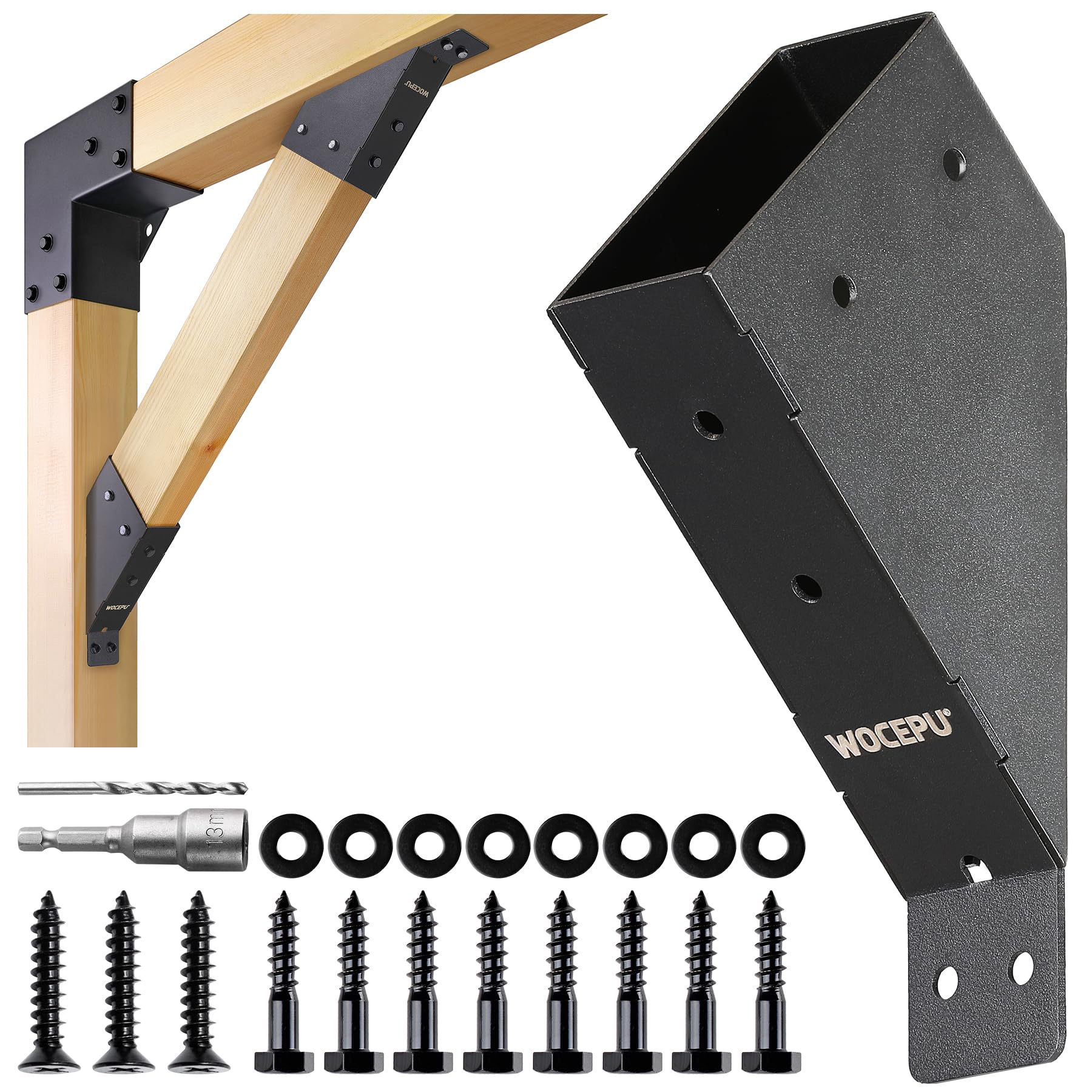 Snapklik.com : Wocepu 8pack 45 Degree Angle Support Bracket, For 2x4