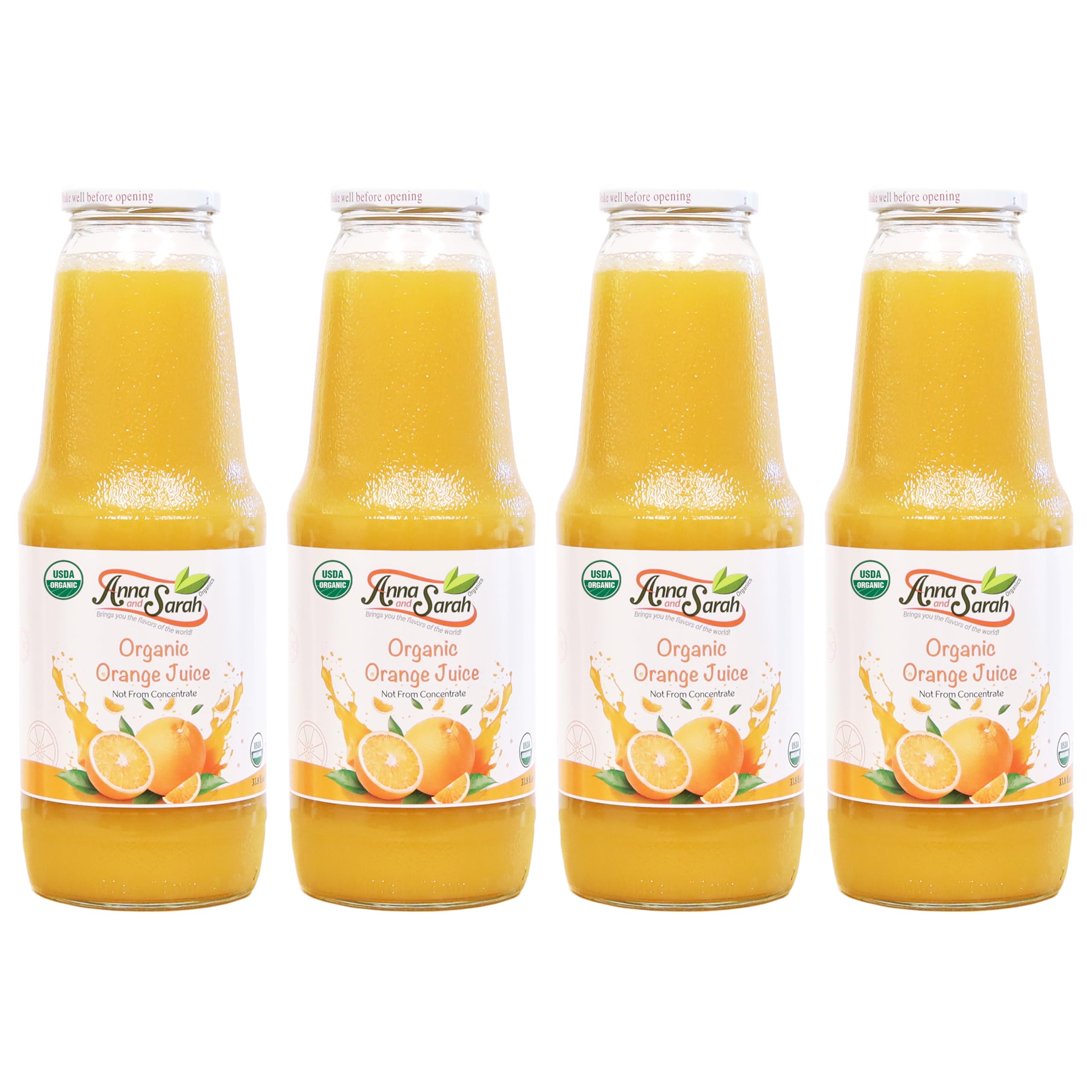 Amazon.com : Anna and Sarah 33.8 Oz Organic Orange Juice - Glass Bottle ...
