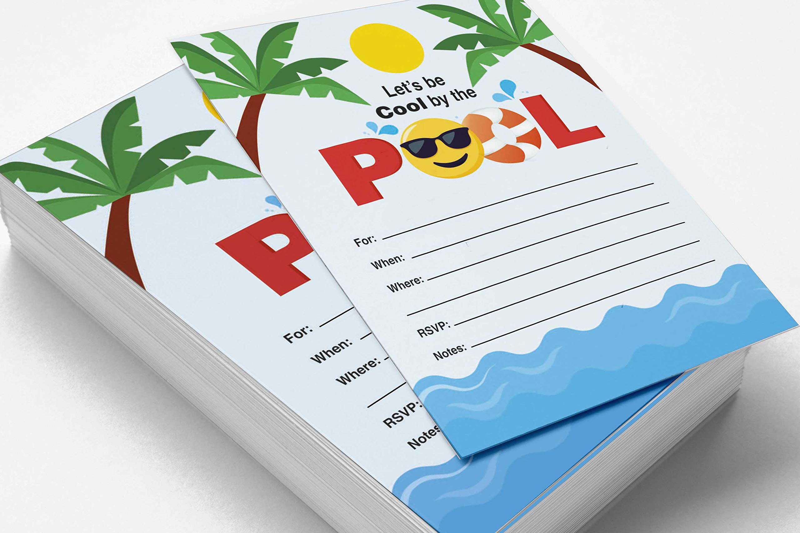 Swimming Party Invitations Pool Birthday Party Invitation Cards, Pool ...