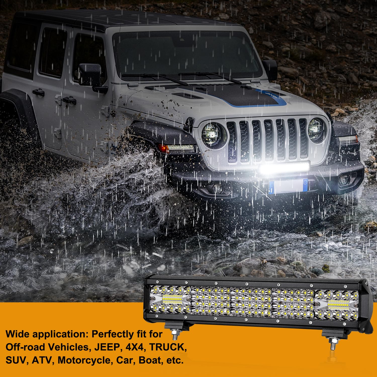 Snapklik.com : LED Light Bar, 15 Inch 336W Quad Row LED Driving Lights ...