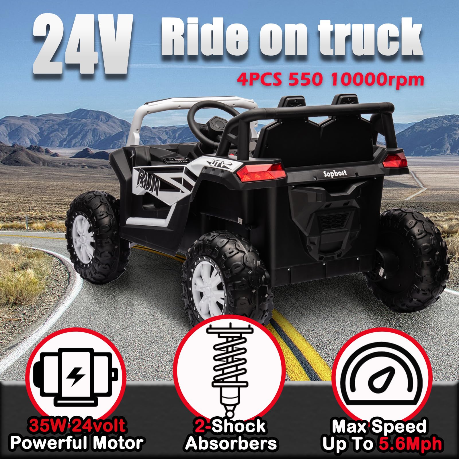 Snapklik.com : Sopbost 24v Ride On Toys For Big Kids Electric Vehicles ...