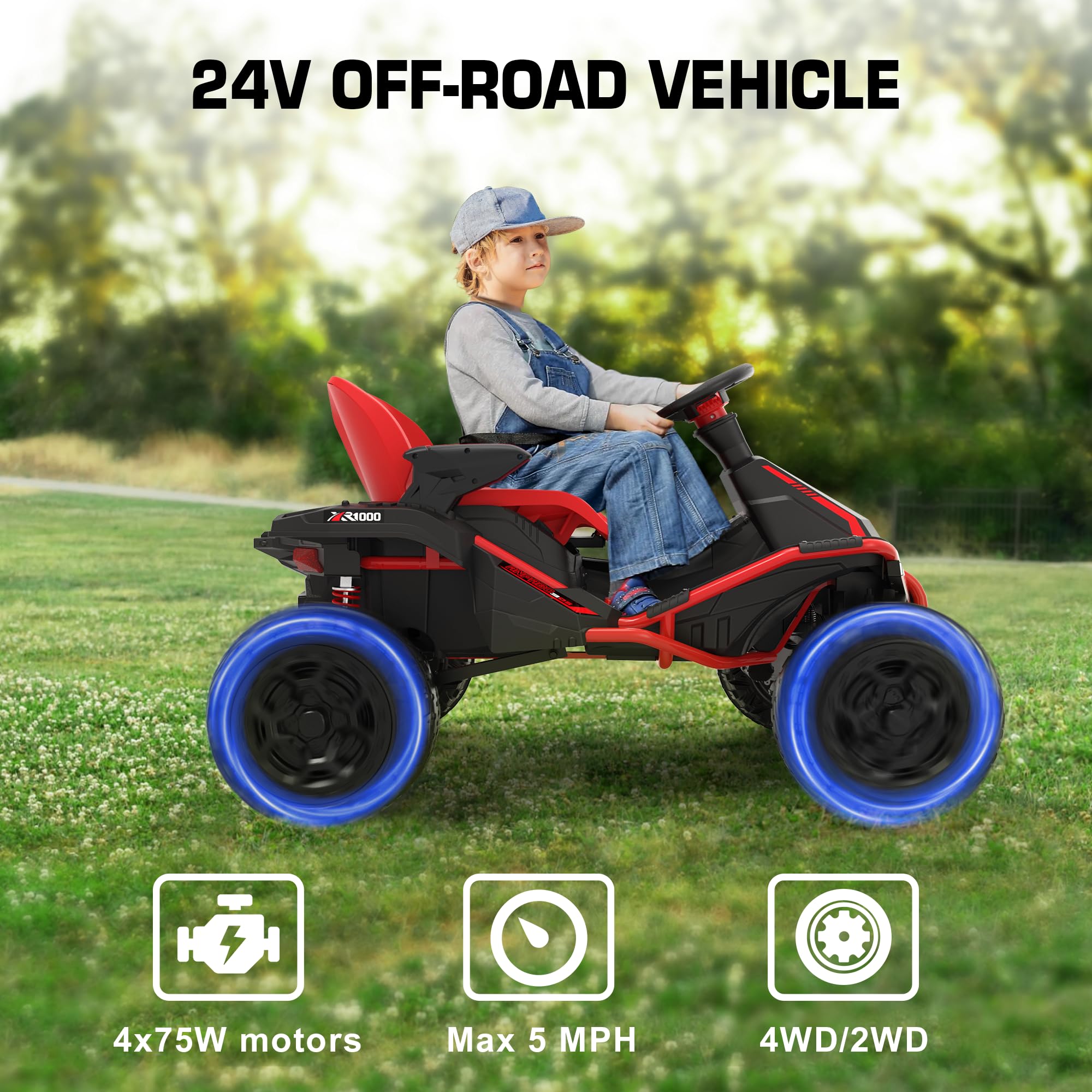 Snapklik.com : 24V 4x4 Ride On Toy For Big Kids, 4x75W 45MPH Ride On ...