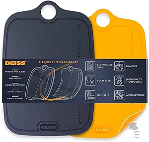 Amazon.com: Deiss LUX Durable TPU Cutting Boards for Kitchen, Set of 2 ...