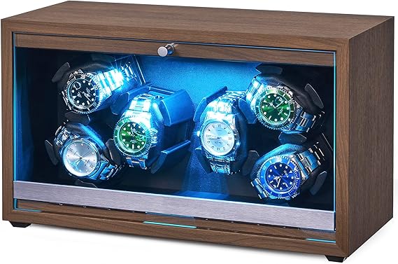 Amazon.com: ANWBROAD Watch Winder 6 with LED and Super Quiet Motor 4 ...