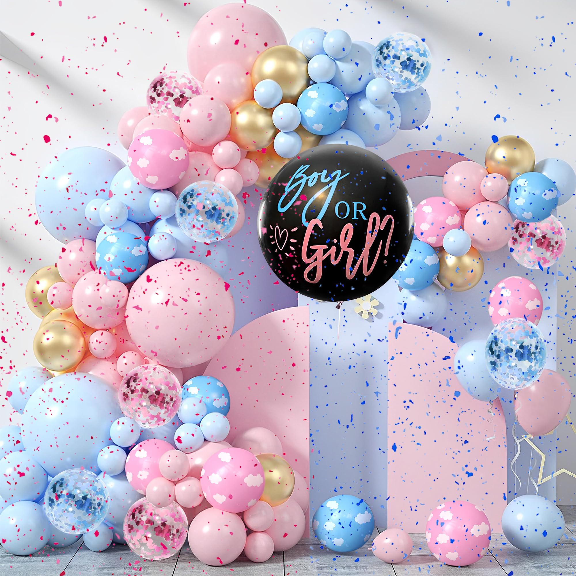 Amazon.com: 154 Pieces Gender Reveal Decoration Gender Reveal Balloon ...
