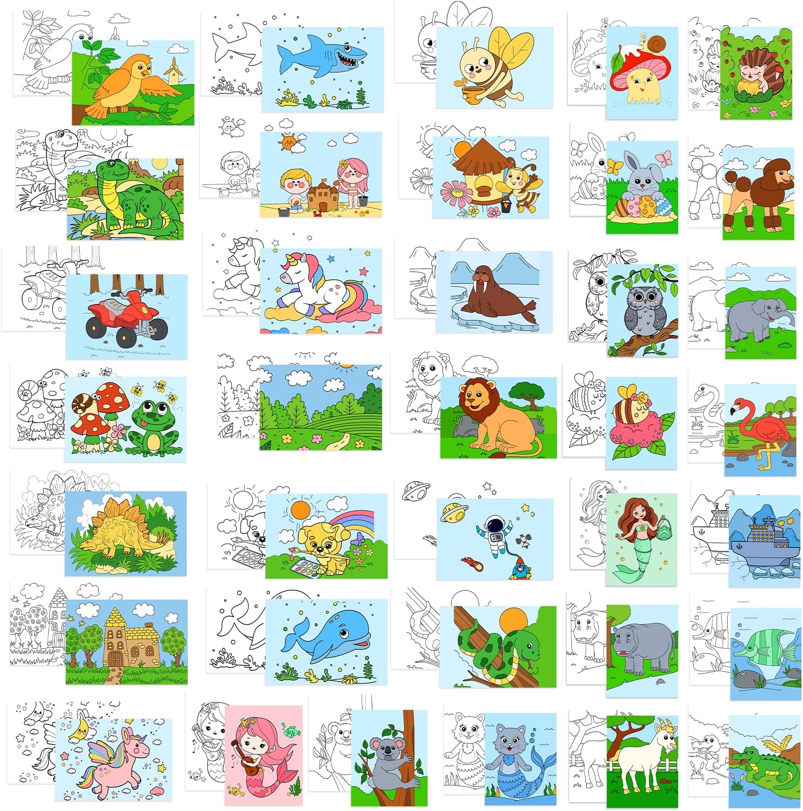 Amazon.com: Teling 12 Pcs Pre Drawn Stretched Canvas Kit 6 x 6 x 0.6 ...