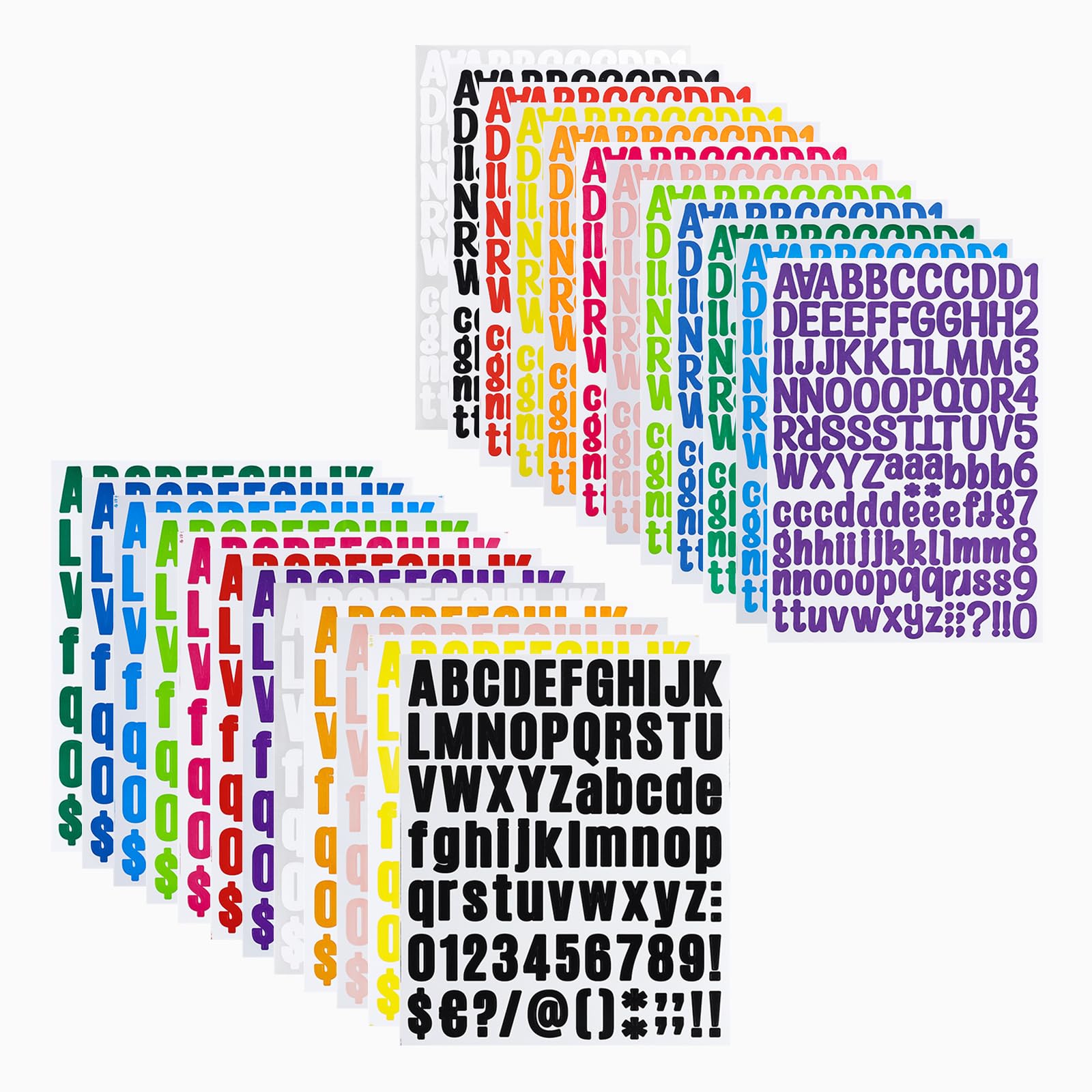 Amazon.com: 2412 Pcs Letter Stickers 24 Sheets 1 Inches Alphabet ...