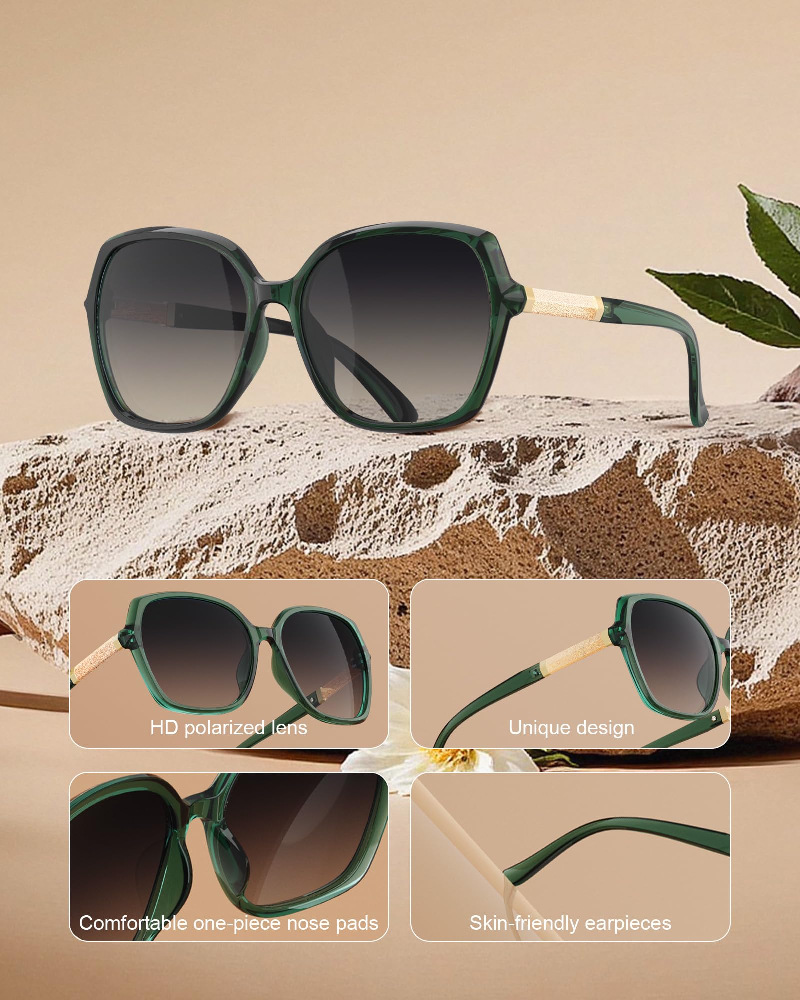 Snapklik.com : KALIYADI Polarized Sunglasses Womens Trendy Square ...