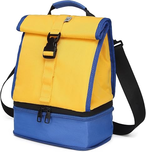 Amazon.com: SUNNY BIRD Insulated Dual Compartment Lunch Bag Expandable ...