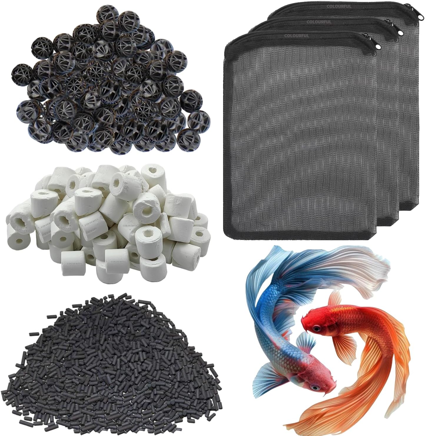 COLOURFUL AQUARIUM Filter Media | Improved Water Quality & Healthy Fish ...