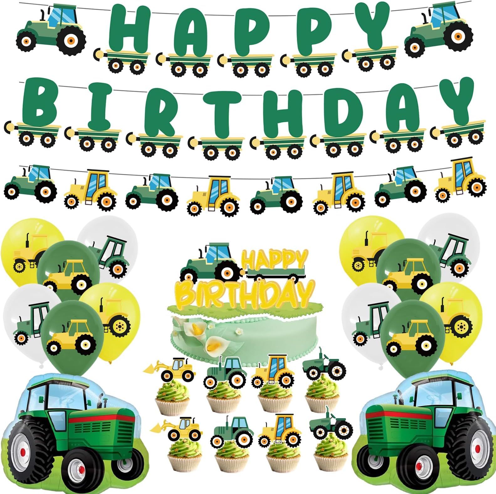 Amazon.com: Tractor Party Supplies Decorations, Disposable Kids ...