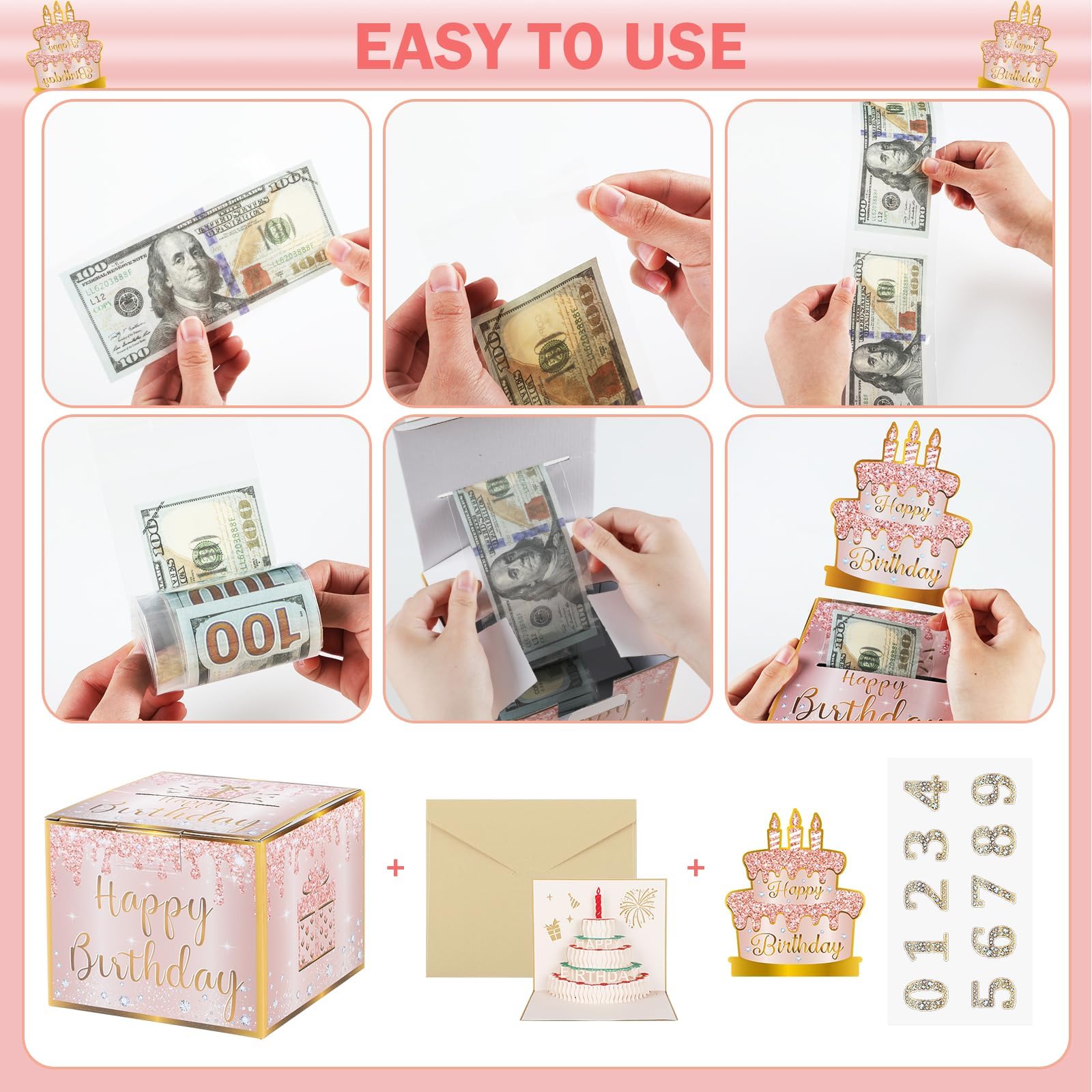 Snapklik.com : ZOiiWA Surprise Birthday Money Box For Cash Gift Pull