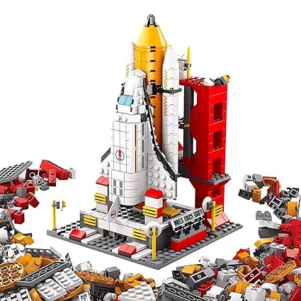 MONKEYTAIL Space Shuttle Rocket Building Blocks Set – 6-in-1 STEM ...