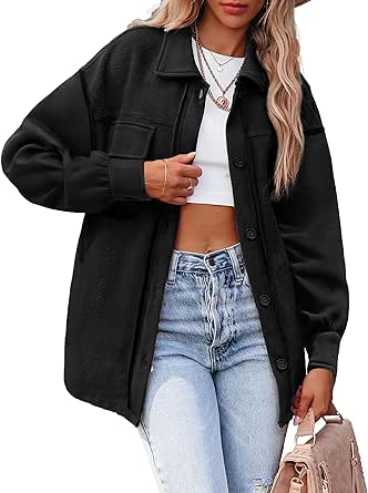 Amazon.com: NECIOUS womens shacket fall jacket winter coats shackets for women 2023 with pockets ...