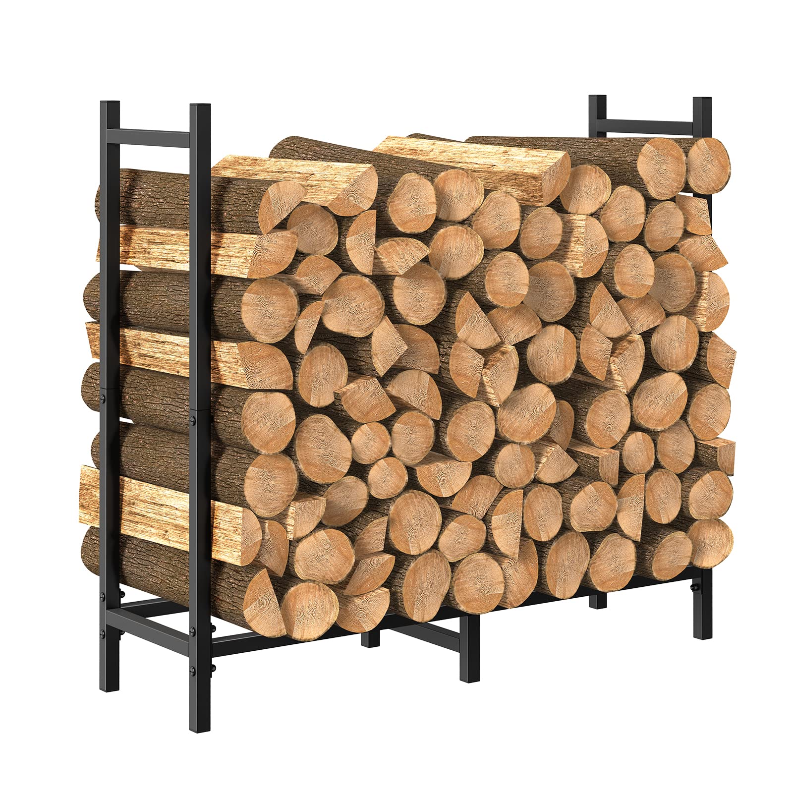 Nananardoso 2 6ft Outdoor Indoor Firewood Rack Holder For Fireplace ...