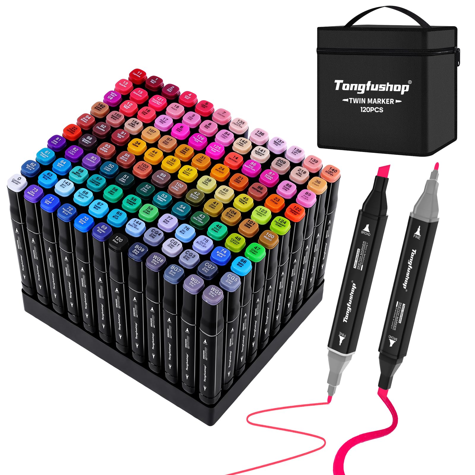 Tongfushop 100 Colored Marker Set, Colouring Pens, Markers, Art Pens ...