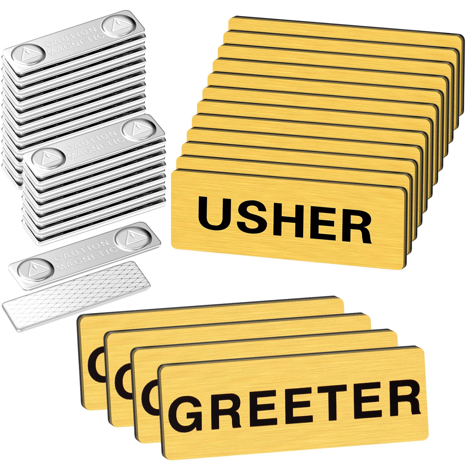Amazon.com : Fullhawl 12 Pcs Magnetic Usher Badges and 4 Pcs Greeter ...