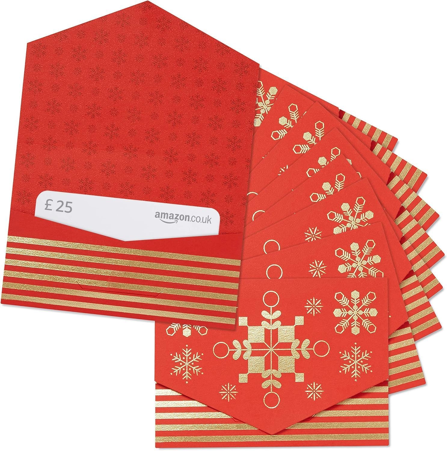 Amazon.co.uk £25 Gift Cards - In a Red and Gold Mini Envelope - Pack of ...