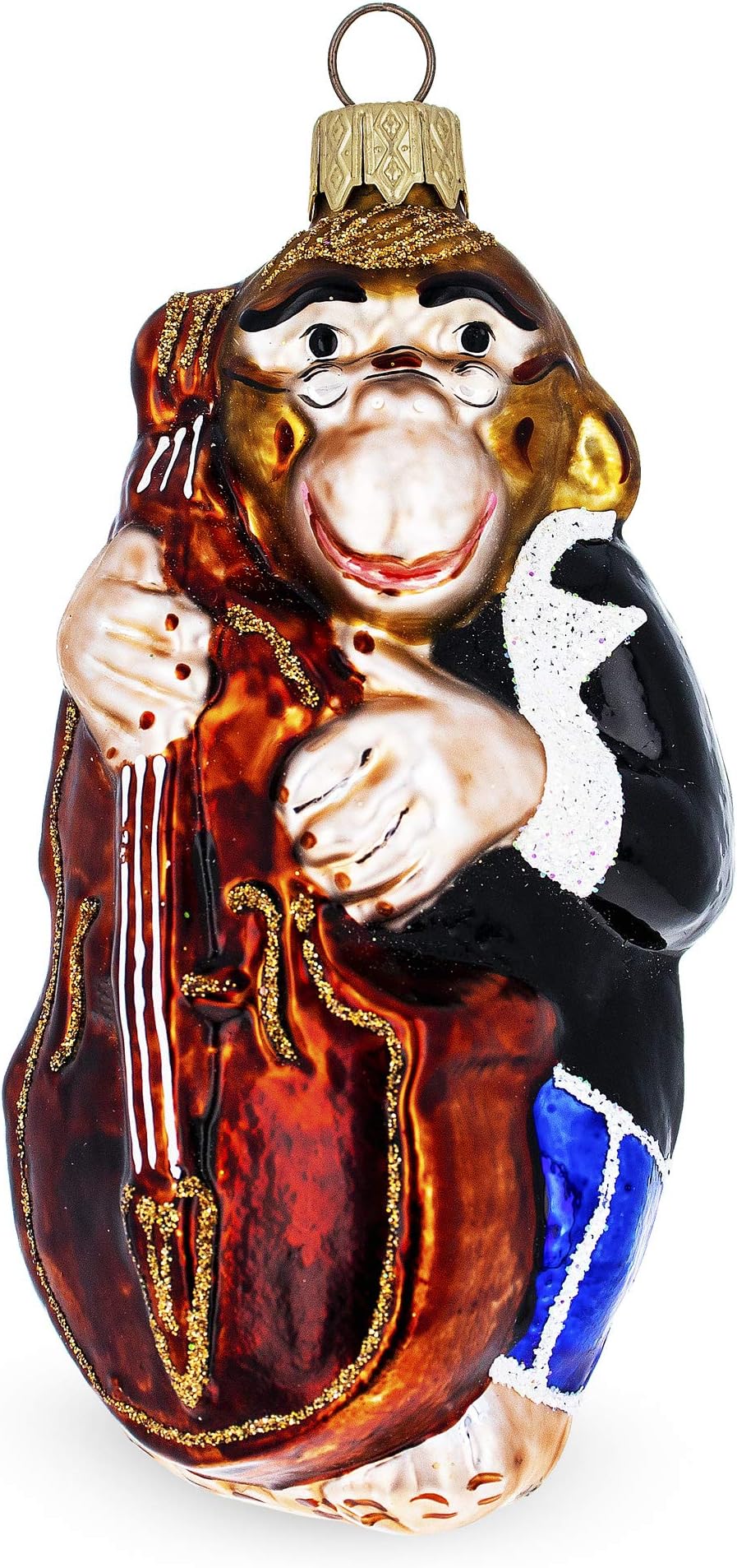 Amazon.com: Monkey Video Gamer Blown Glass Christmas Ornament ...