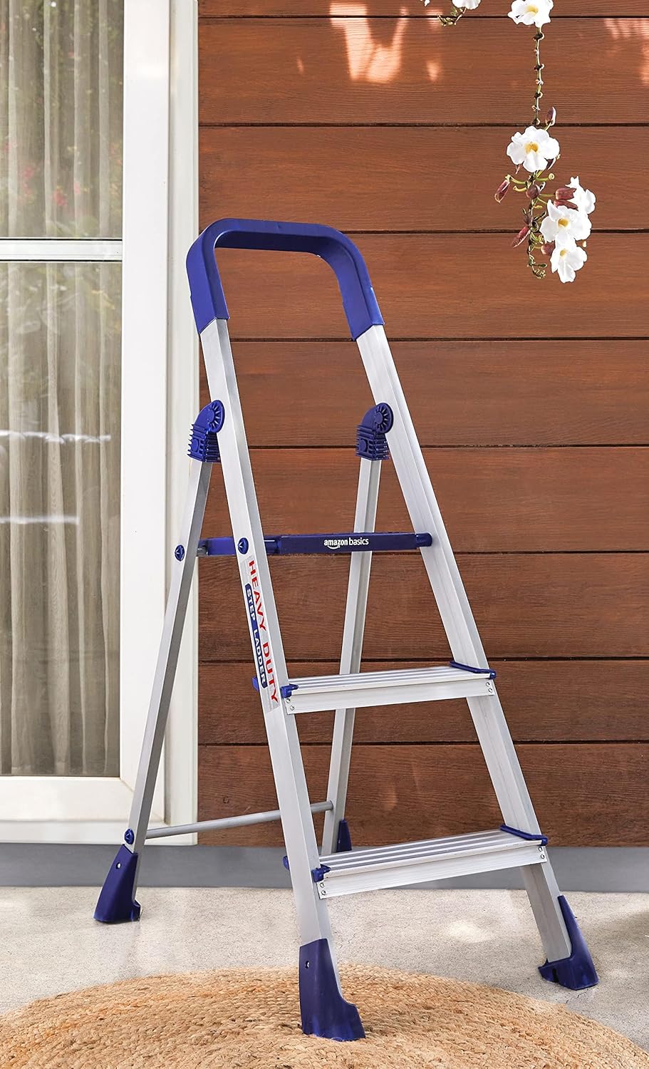 AmazonBasics Clamber Pro - Foldable Step Ladder, Firm Grip, 3 Steps ...