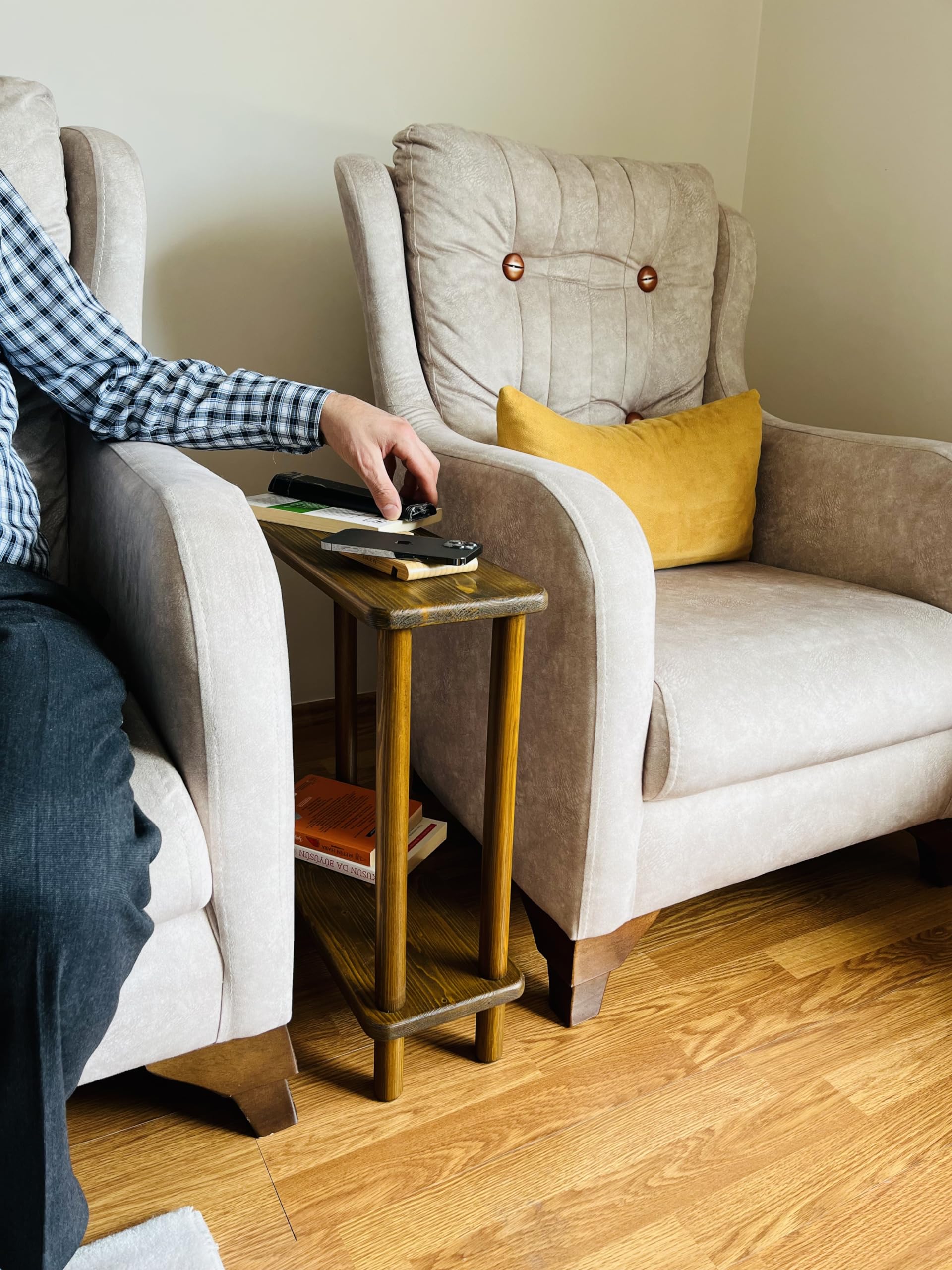 Amazon.com: Furpinea Narrow Solid Wood Side Table for Couch Living Room ...