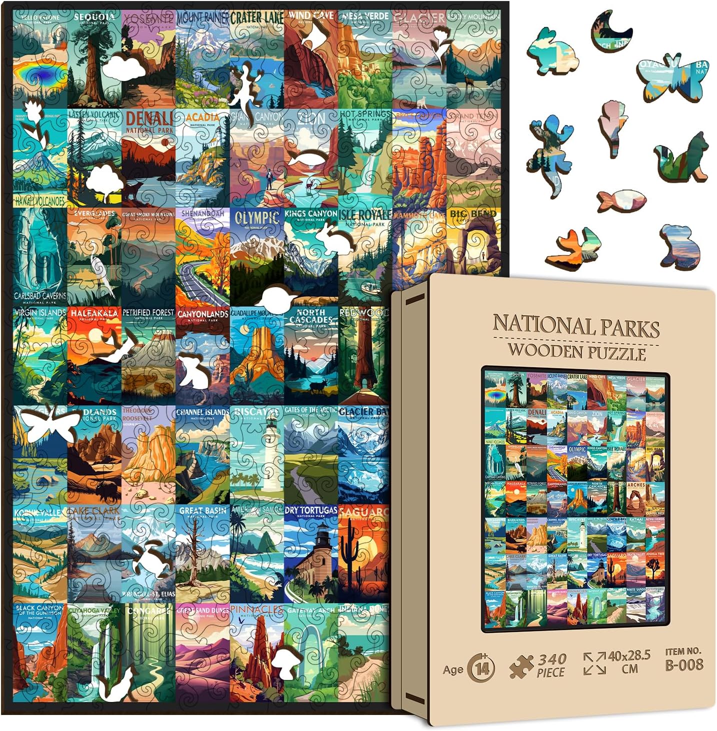 Amazon.com: Wooden National Parks Puzzle for Adults, Travel Poster ...