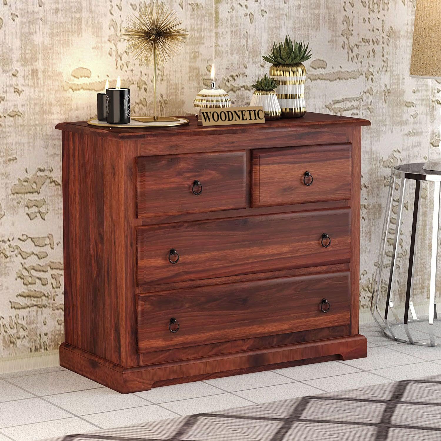 GateWay Furniture Solid Sheesham Wood Chest Of Drawers For Bedroom And ...