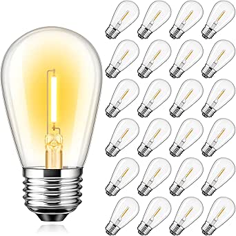 Sphoon 25 Pack S14 Replacement LED Bulbs Outdoor String Lights Bulbs ...