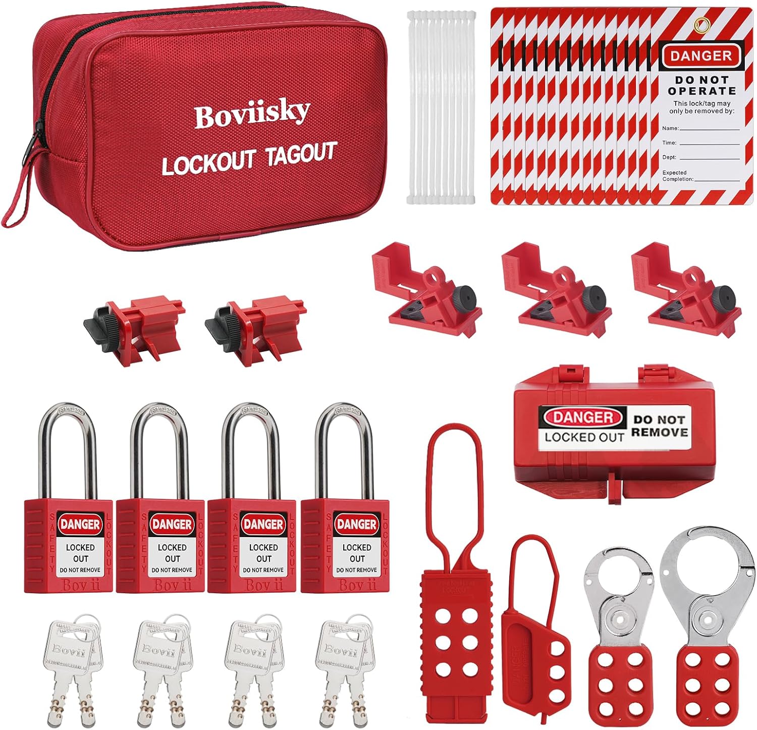 Amazon.com: Boviisky Electrical Lockout Tagout Kit, Circuit Breaker ...