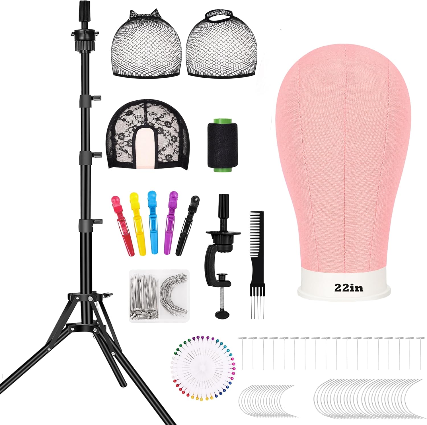 Amazon.com: Beauty Star [ 63inch Tall ] Wig Stand Tripod with 22inch ...