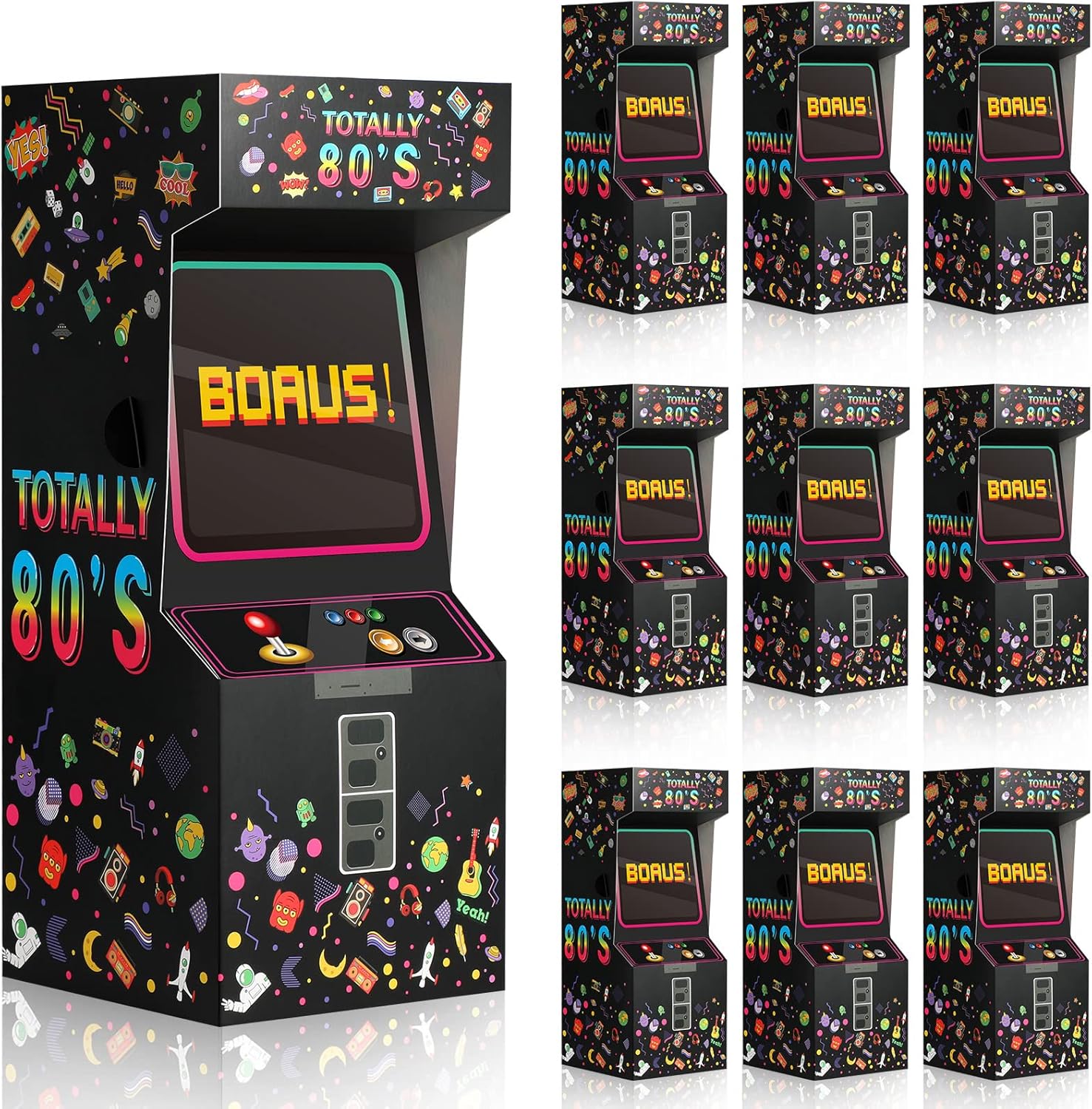 Amazon.com: Outus 8 Pieces 80s Party Favor Boxes Video Game Candy ...