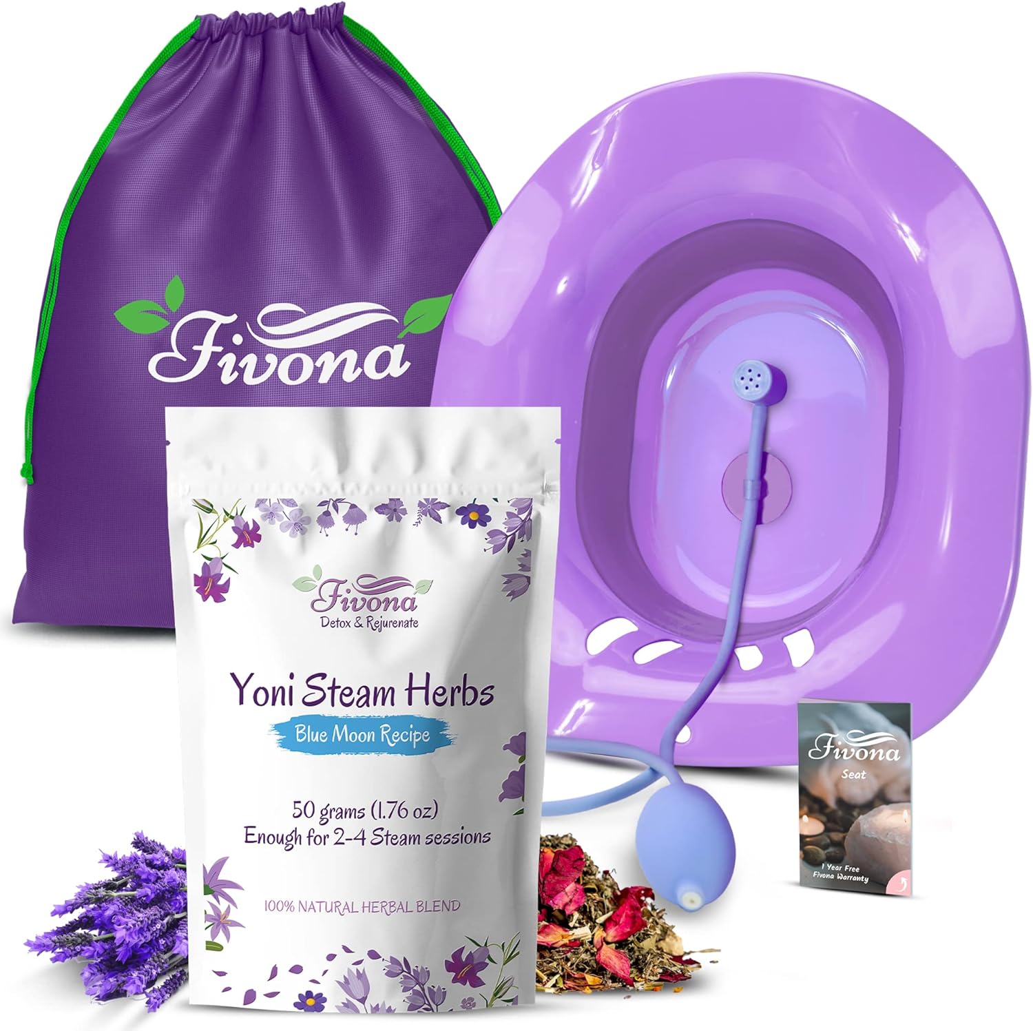 Buy Fivona Yoni Steam Kit 4-in-1 Bundle of Expandable Steaming Seat for ...