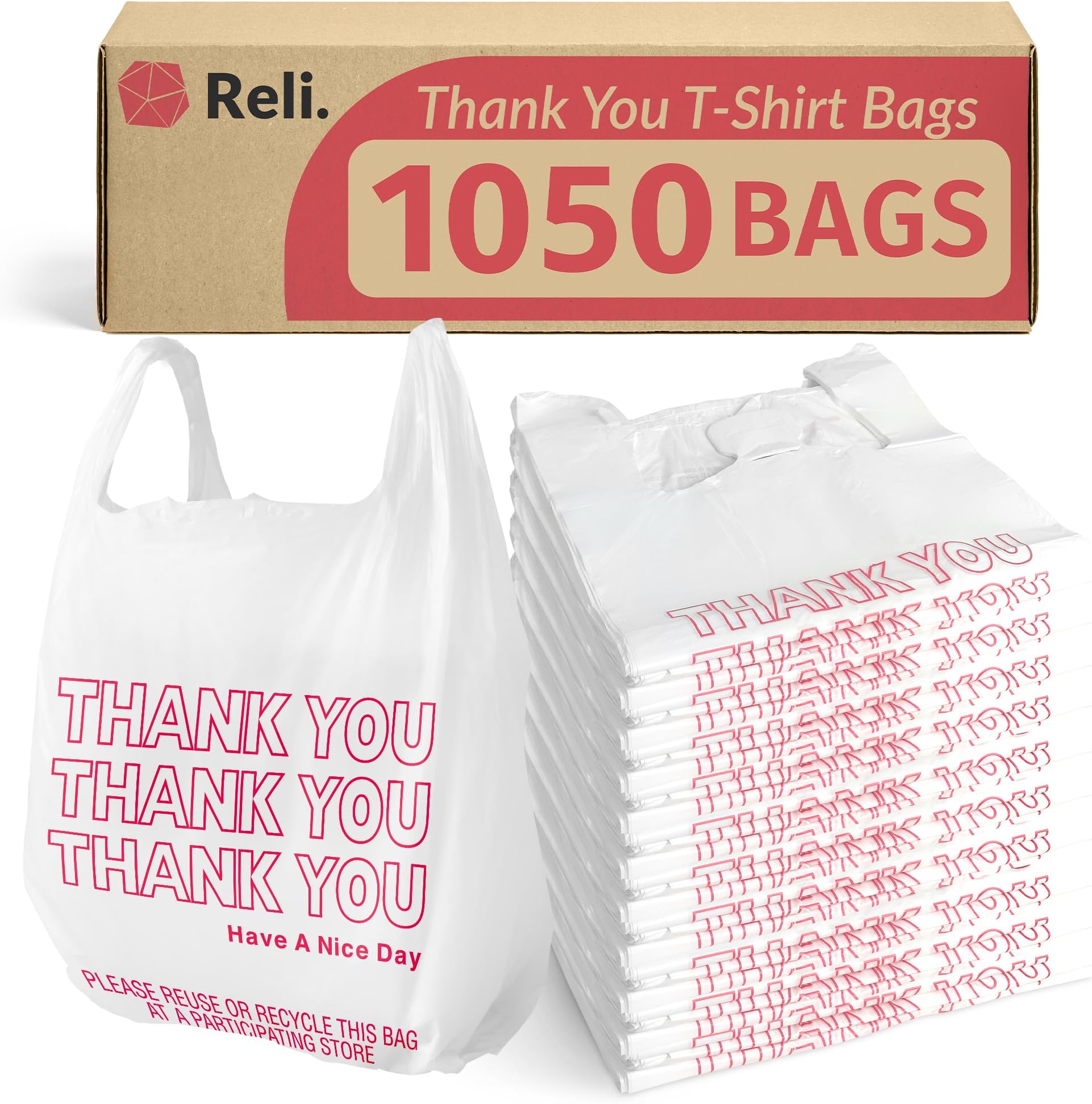 Amazon.com: ACYPAPER, Thank You T-Shirt Bags (1000 Count), Plastic - T ...