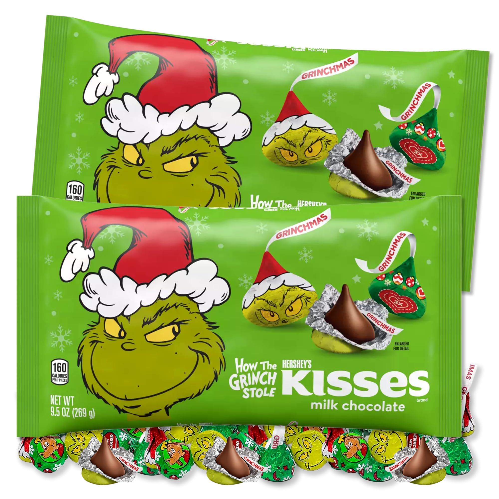 Amazon.com: Grinch Chocolate Drops Candy 2 Pack of 9.5oz Bags of ...