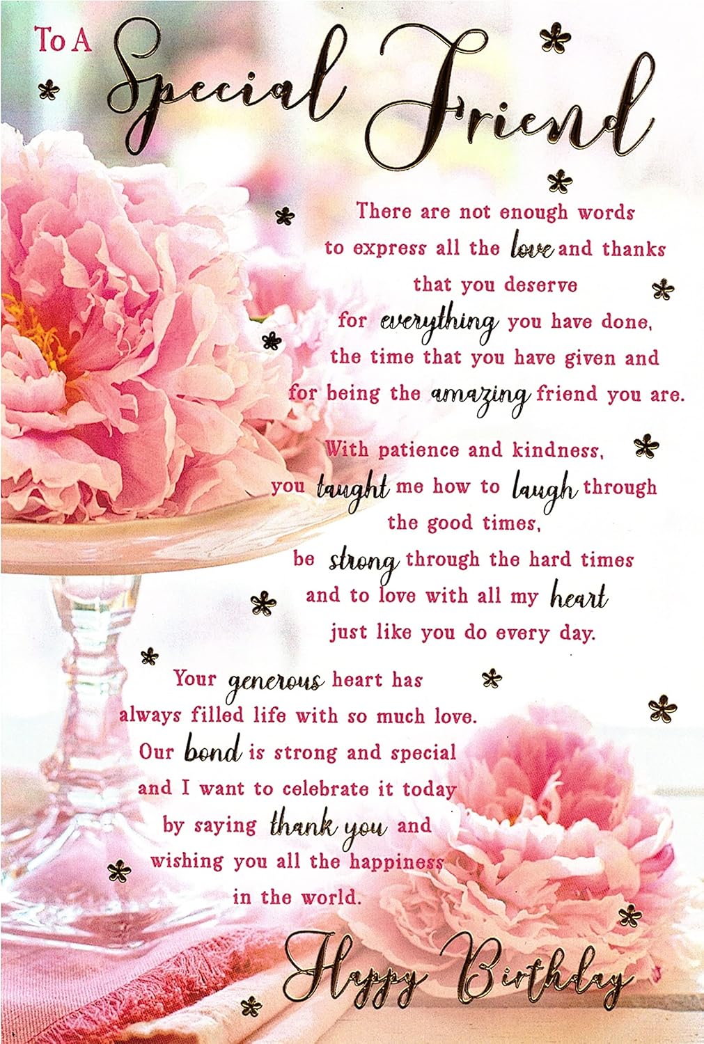 To A Special Friend Birthday Card - Size 6" X 9" : Amazon.co.uk ...