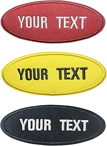 Amazon.com: MVCEN Custom Name Patches, Personalized Oval Name Patches 2 Pieces Work Shirt ...