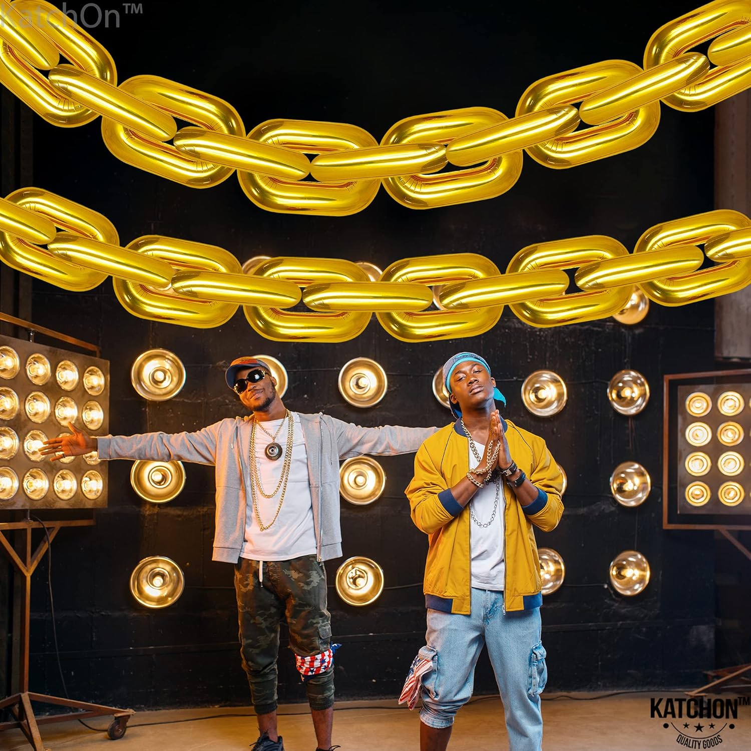 Buy Big, Gold Chain Balloons 30 Pieces - 16 Inch, 90s Party Decorations ...