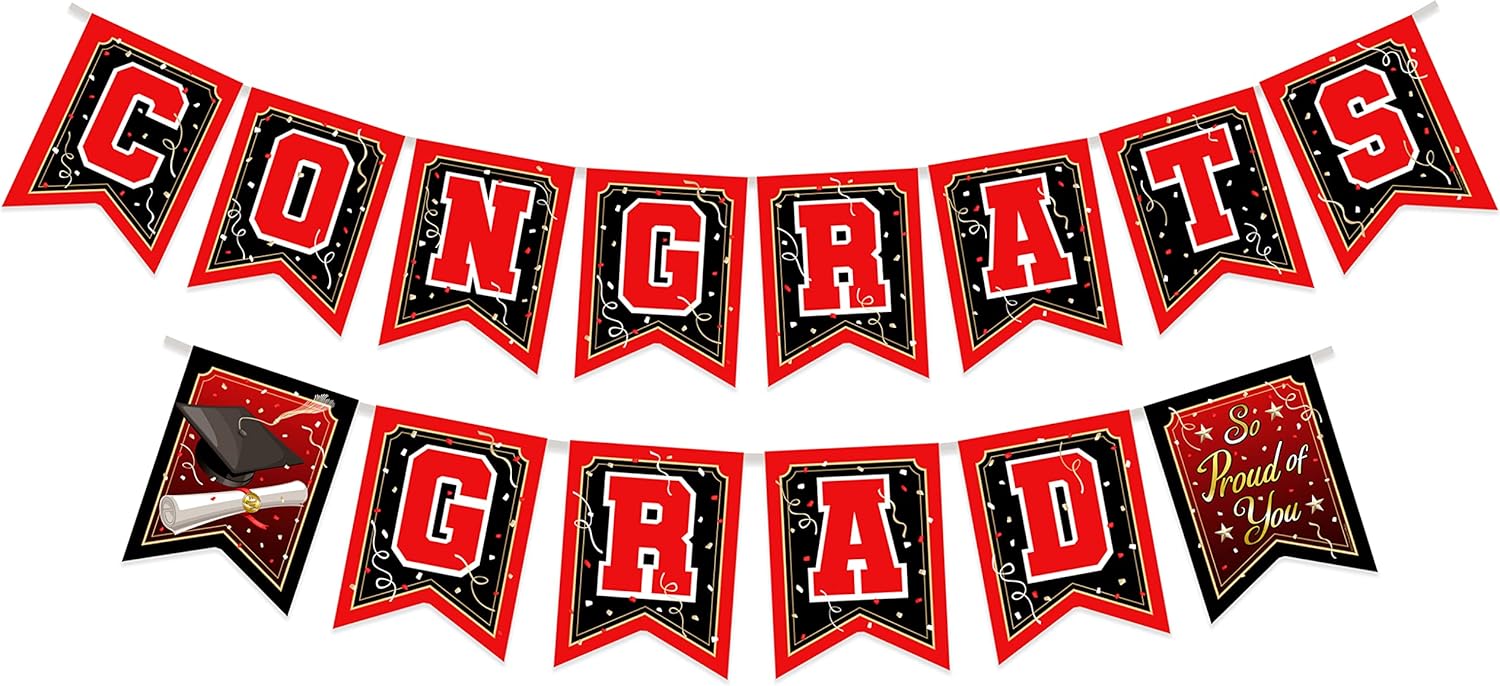 Amazon.com: Treasures Gifted Red Graduation Party Decorations 2023 ...