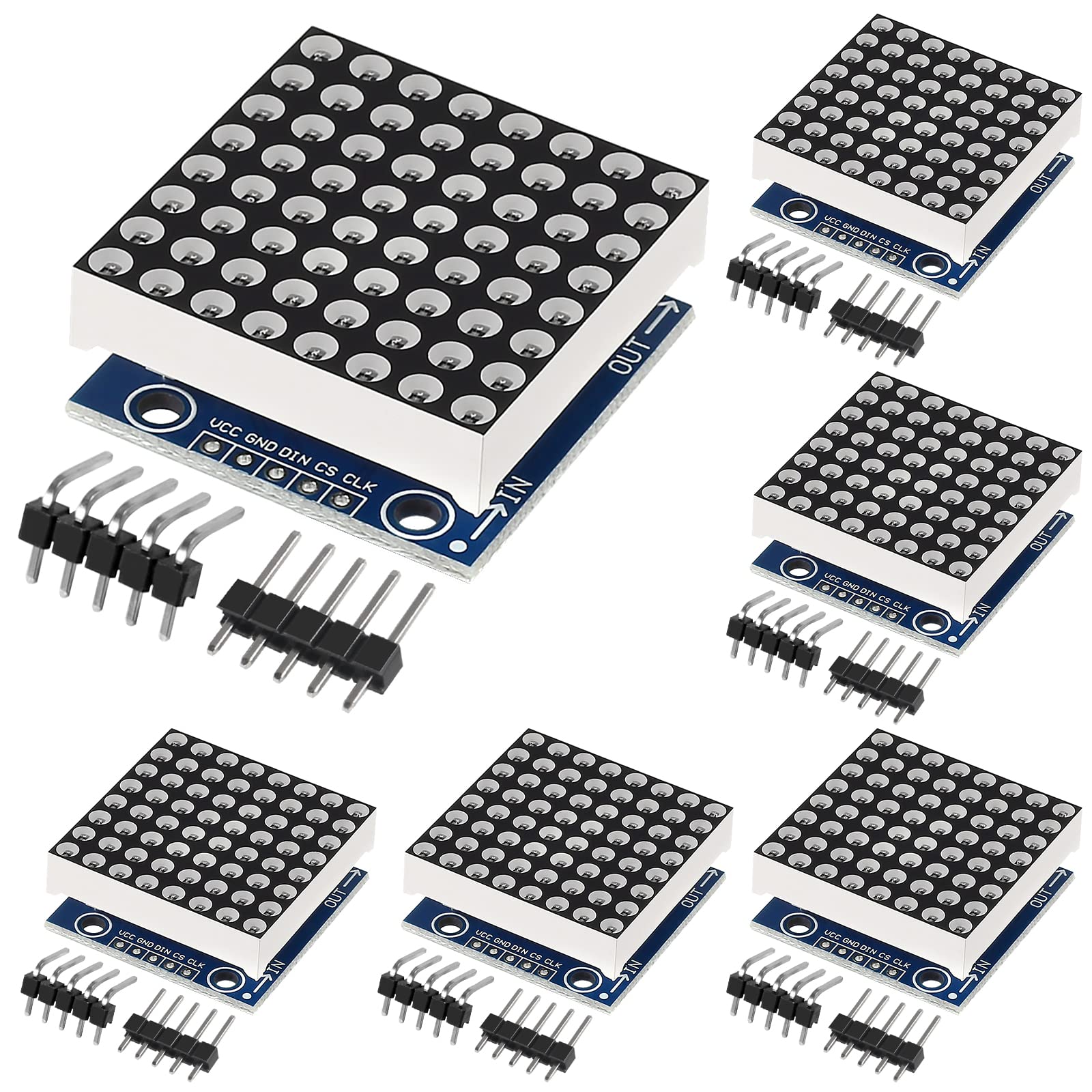 Snapklik.com : AOICRIE 6pcs MAX7219 8x8 Dot Matrix LED Display Module ...